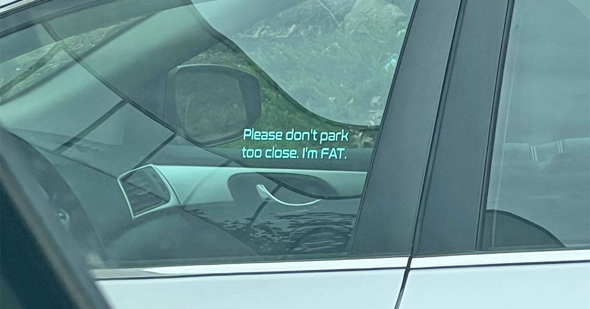 Don't Park Too Close I'm Fat Car Decal Sticker