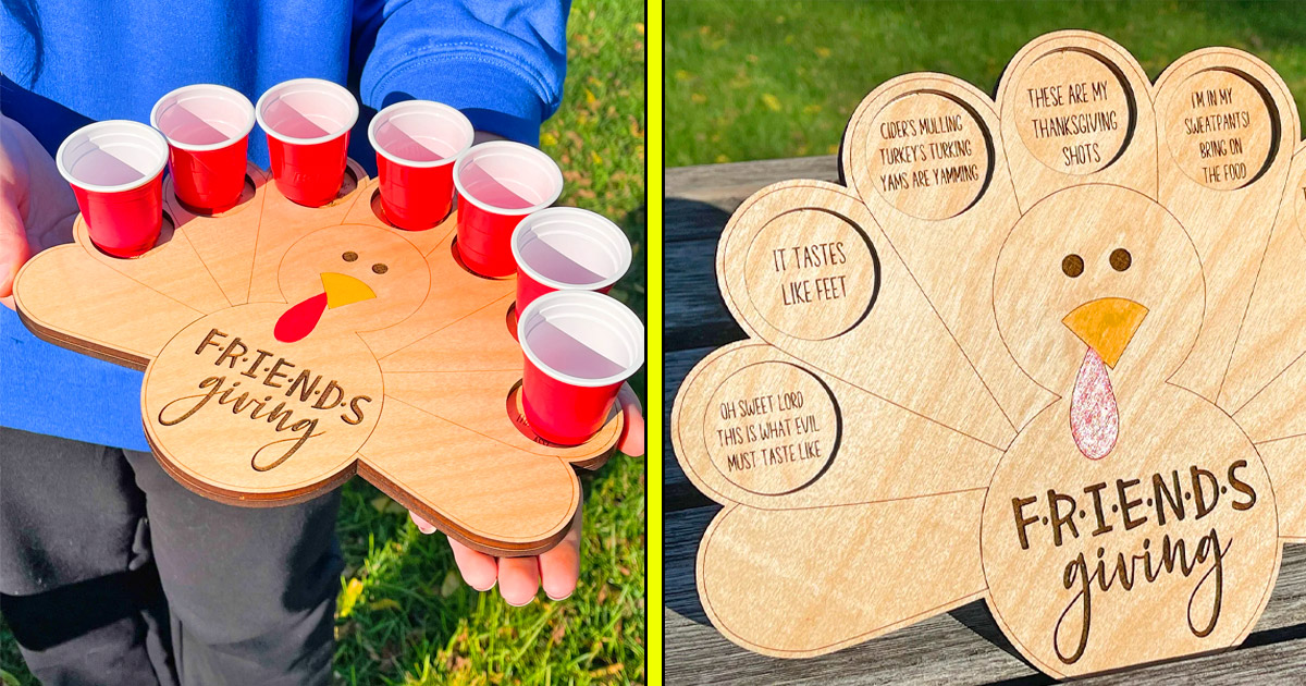 This Turkey Shaped Friendsgiving Shot Tray Is Perfect For Holiday Get ...
