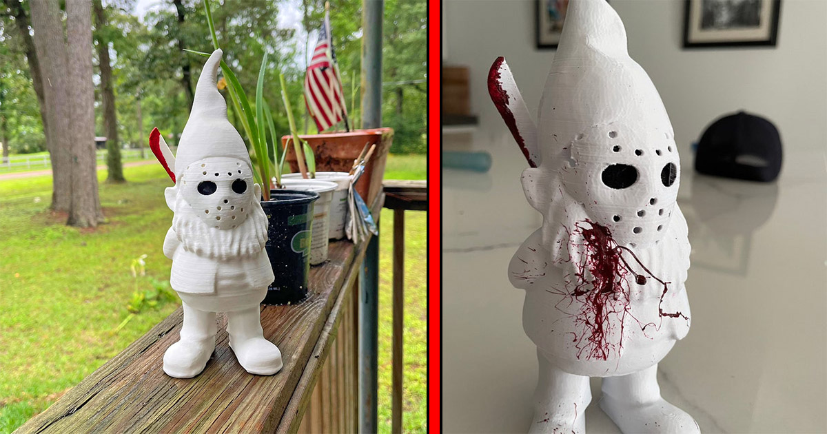 This Halloween Garden Gnome In a Jason Mask Is a Perfect Creepy ...
