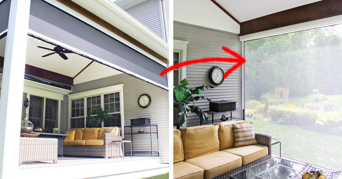 These Power Screens Automatically Screen-In Your Patio With The Push of ...