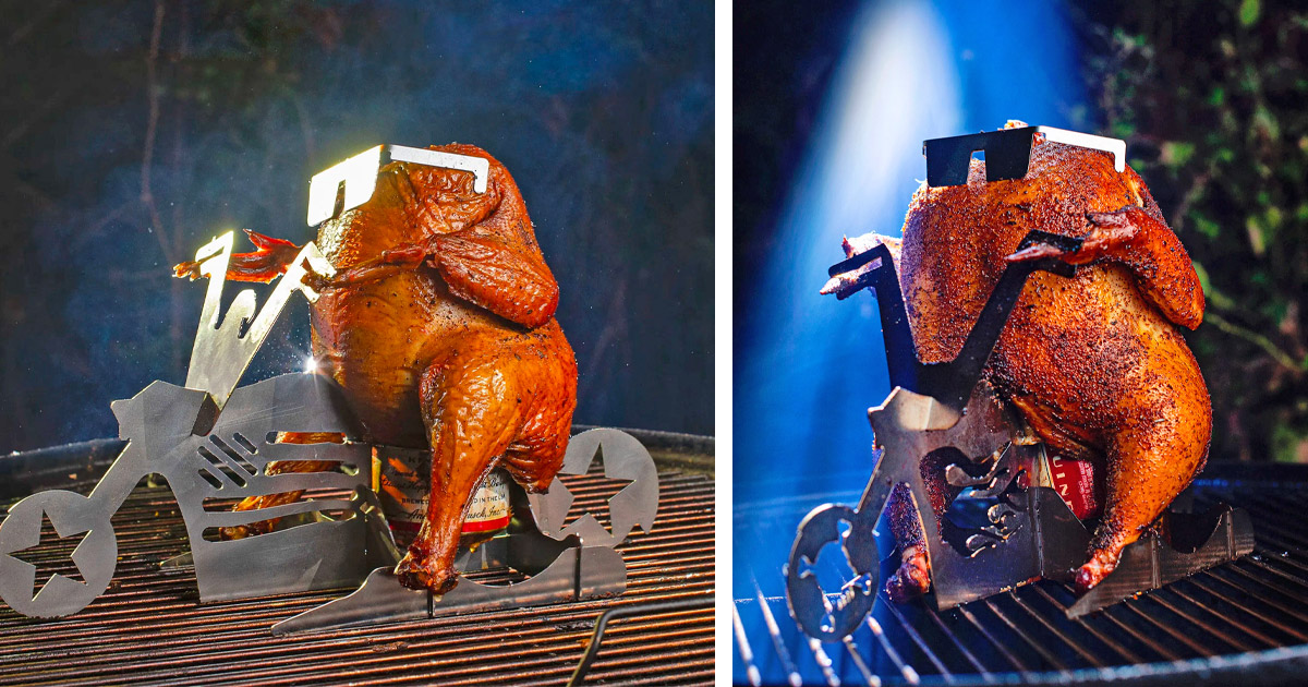 This Chicken On a Motorcycle Griller Is The Only Proper Way To Cook ...