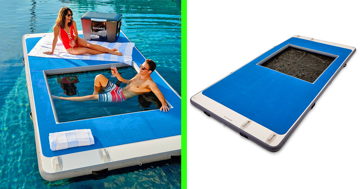 This Floating Island Lake Lounger With a Built-In Hammock Are The ...