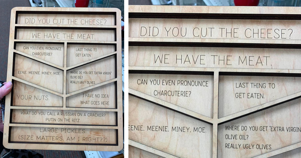 This Funny Snack Charcuterie Tray Has Hilarious Phrases Under Each Snack