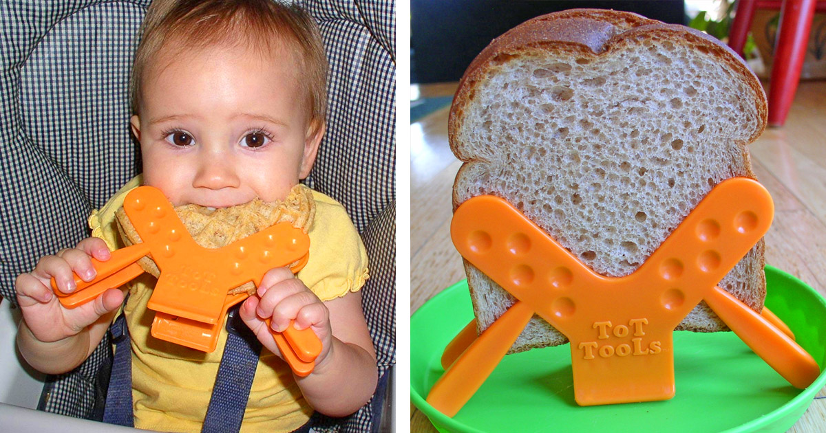 This Genius Clamp Utensil Helps Toddlers Learn To Eat Whole Foods Like ...