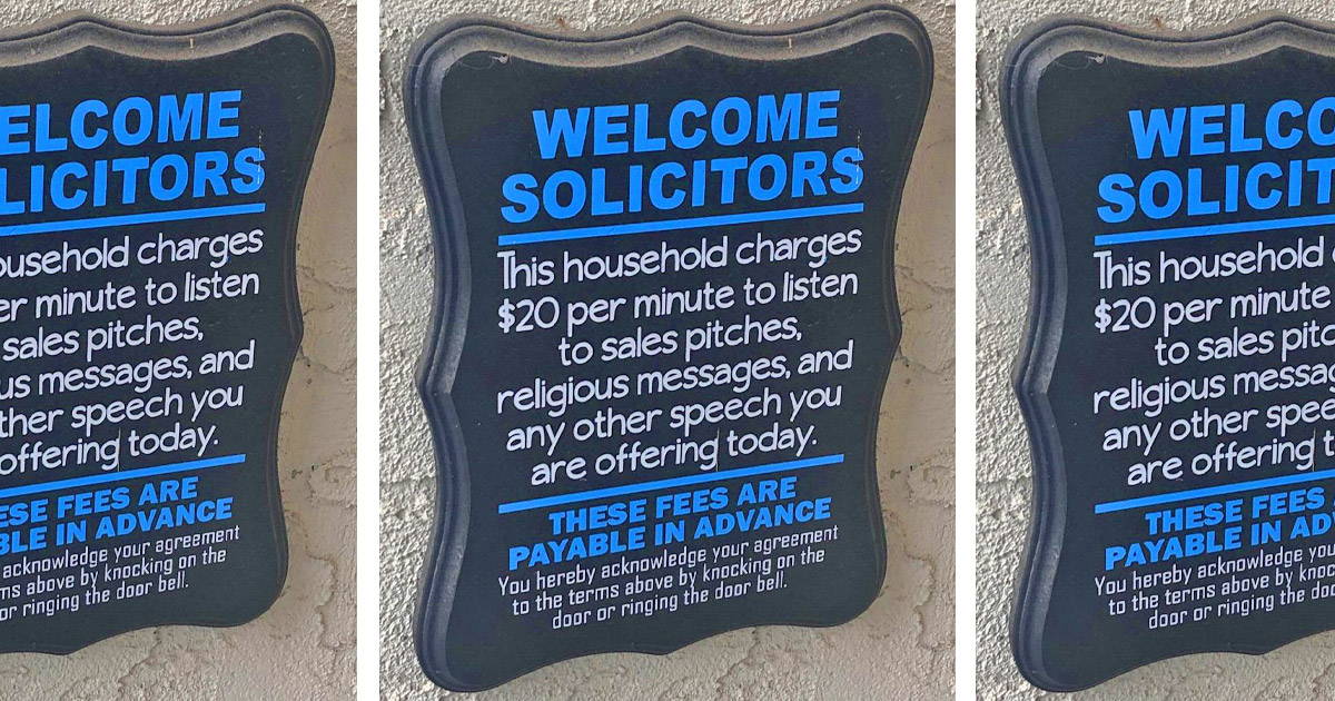 This Welcome Solicitors Sign Should Be On Every House That Hates Door ...